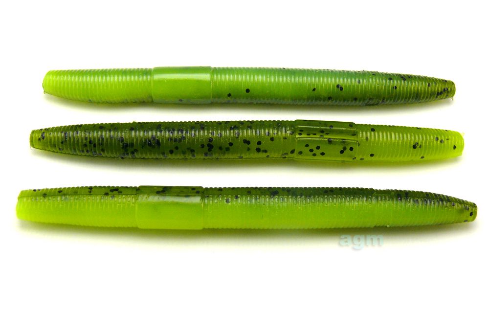 AGM 4in Stick Worm Watermelon Chartreuse 8pcs
