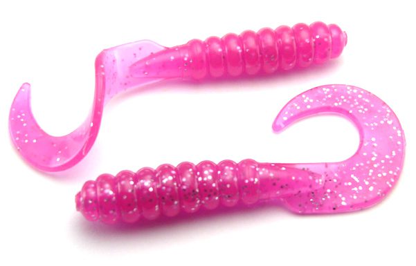AGM 3in Curly Grub Pink/Silver 10pcs