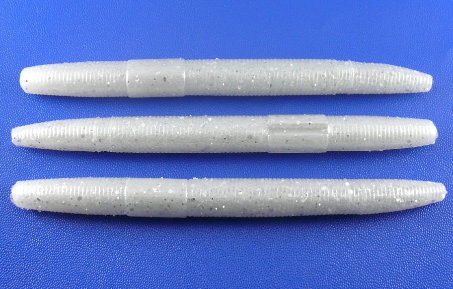 AGM 4in Stick Worm White Pearl Silver 8pcs