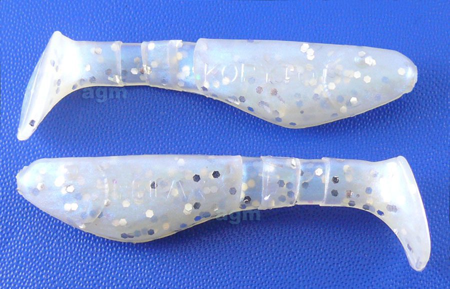 Relax 2" Kopyto Shad - Blue Pearl/Silver Glitter (3pcs) - AGM Lure Fishing