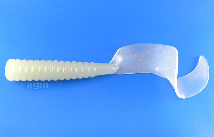 Kalins 7" Octogambo Grub - Glow (2pcs) - AGM Lure Fishing