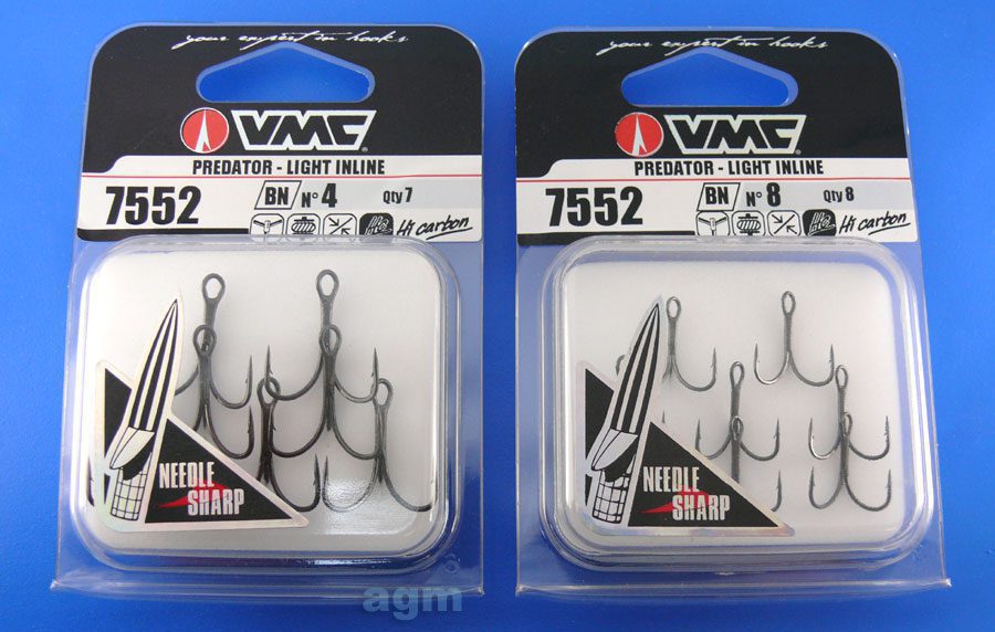 VMC 7552 BN Light Inline Treble Hook - Size 8 (8pcs)