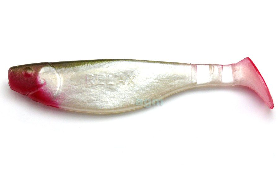 Relax 4" Kopyto Shad - Pearl/Olive Back - AGM Lure Fishing