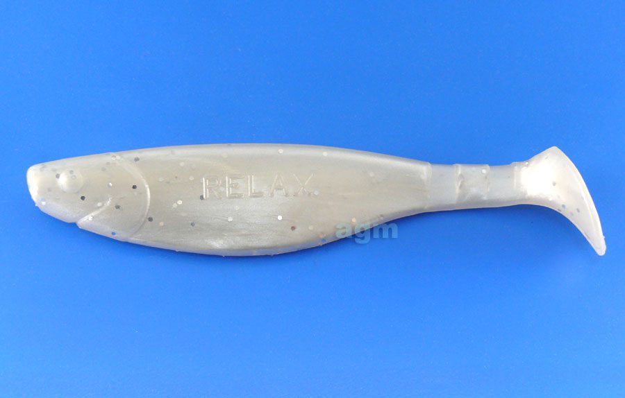 Relax 5" Kopyto Shad - Pearl/Silver Glitter - AGM Lure Fishing
