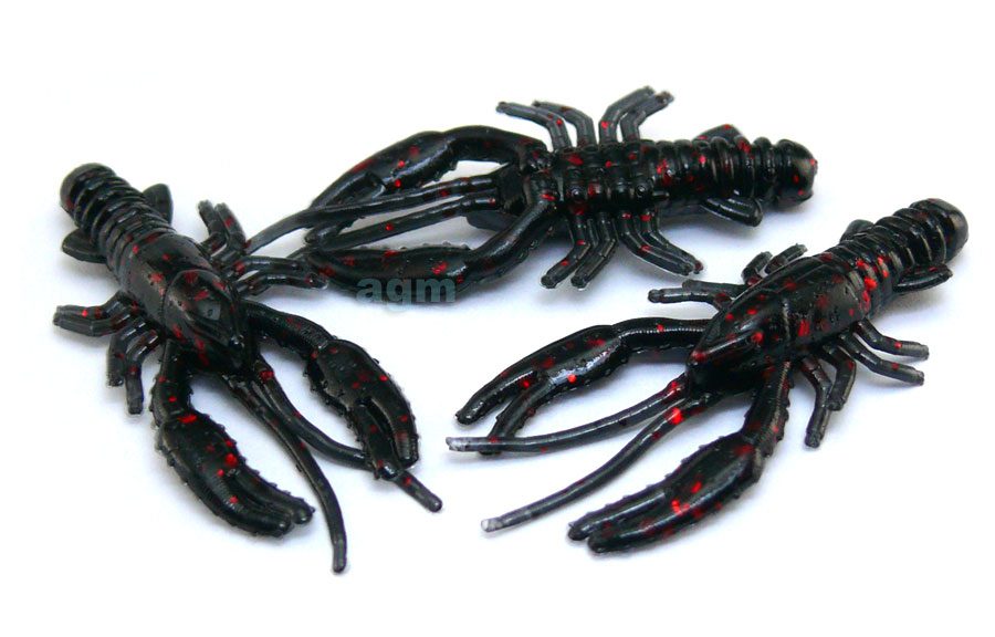 AGM 1.5in Micro Crayfish Black Red Flake 10pcs