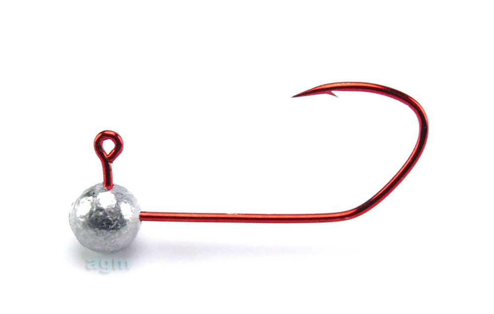 AGM Finesse Sickle Jig Head 1.5g - Size 1 RED (5pcs) - AGM Lure Fishing