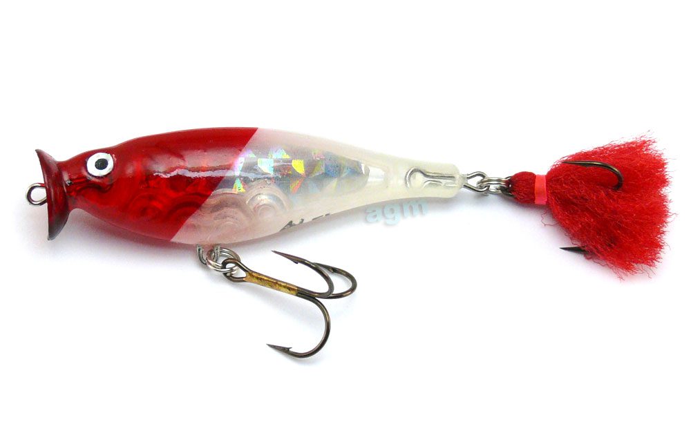 Hester Surface Popper 6g - Red Head - AGM Lure Fishing
