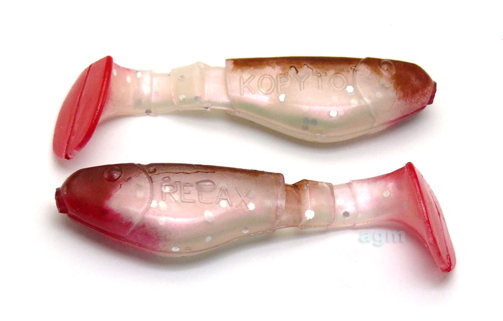Relax 2" Kopyto Shad - Pearl/Silver/Brown Back (3pcs) - AGM Lure Fishing