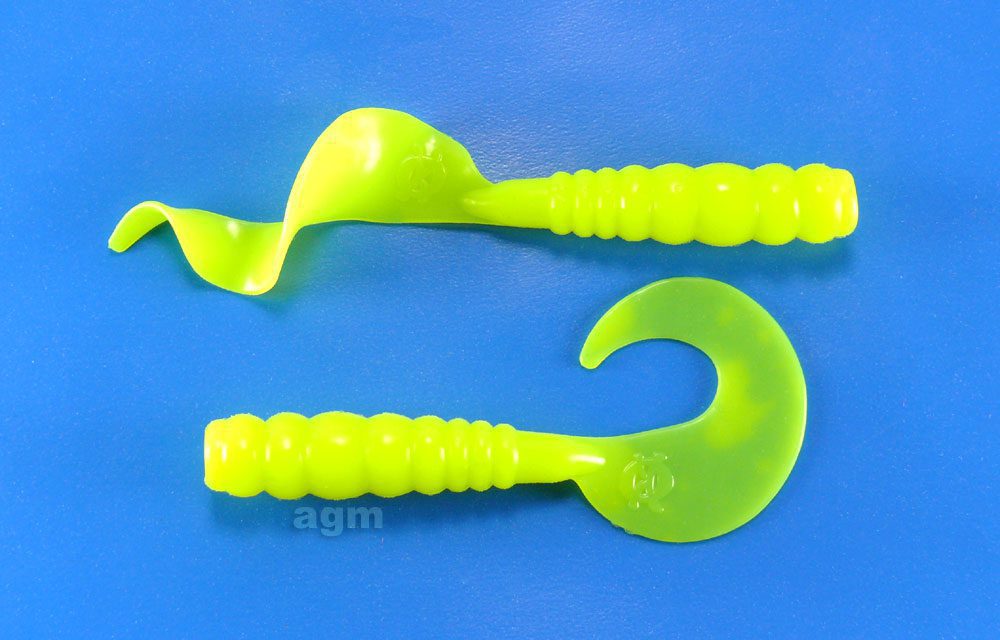 Orka 4" Twister Grub - Y Chartreuse (10pcs)