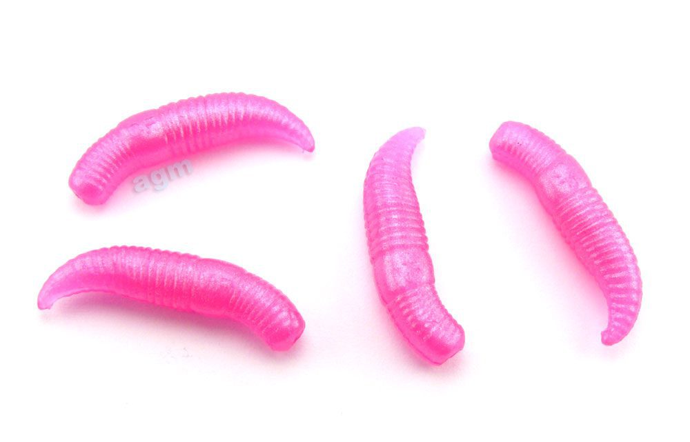 Crazy Fish 1.2in MF Baby Floating Worm 101 Pink 12pcs